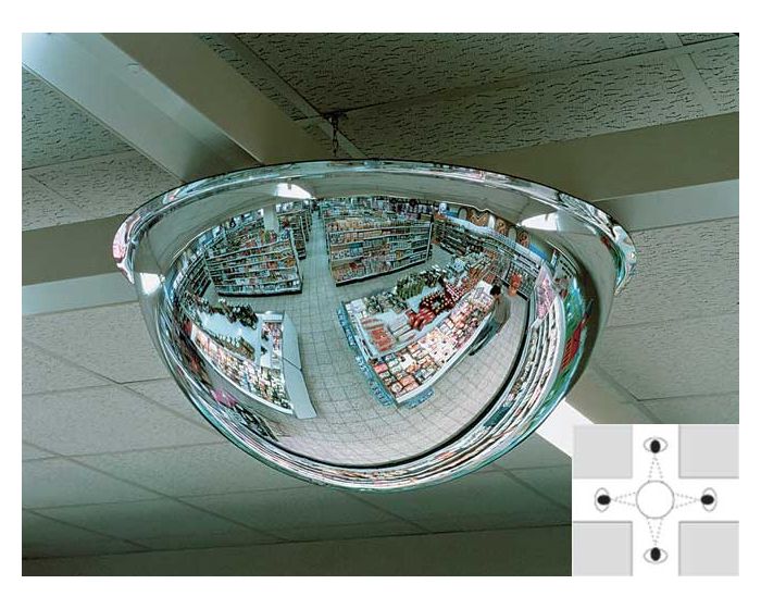 Moravia Panoramic 4 way Vision 60cm Ceiling Dome Mirror